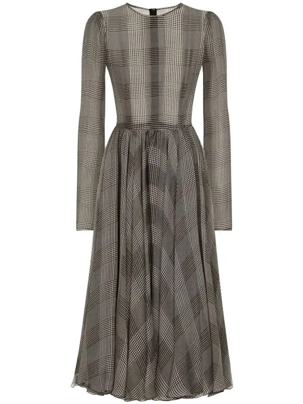 Dolce & Gabbana Check-pattern Midi Dress - Grey