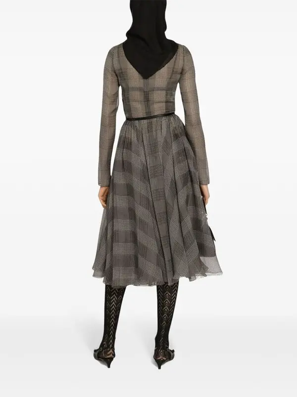 Dolce & Gabbana Check-pattern Midi Dress - Grey