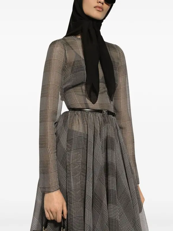 Dolce & Gabbana Check-pattern Midi Dress - Grey