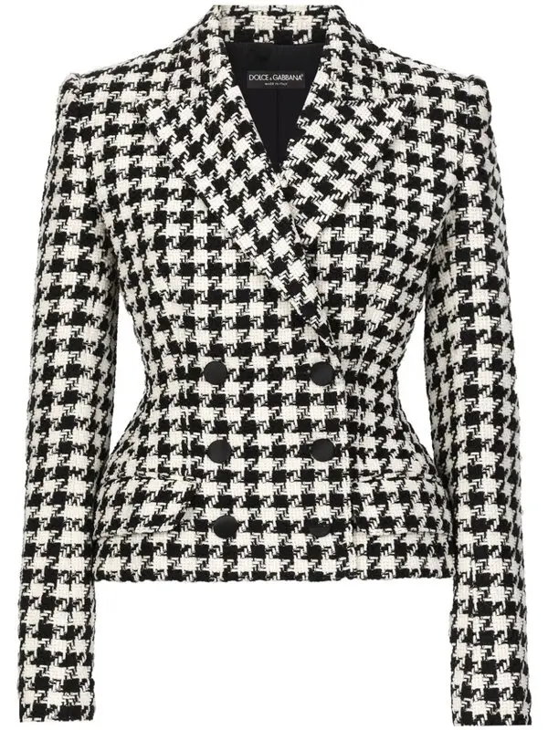 Dolce & Gabbana Double-breasted Check Blazer - Black