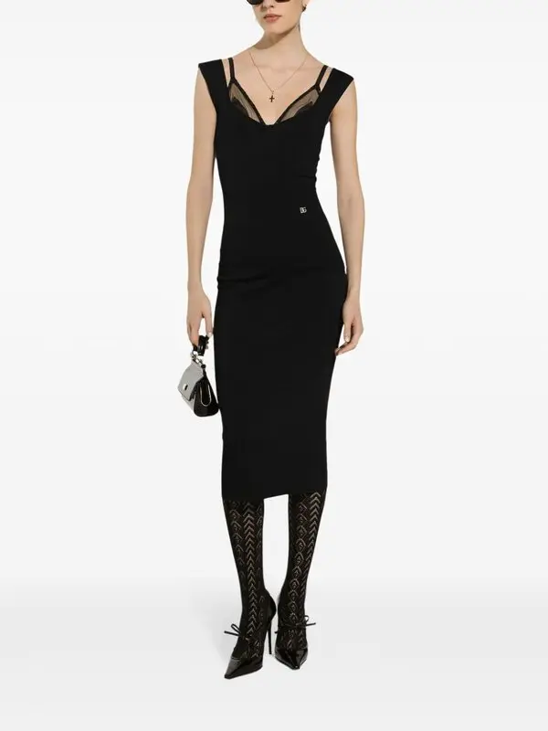 Dolce & Gabbana Layered-neck Midi Dress