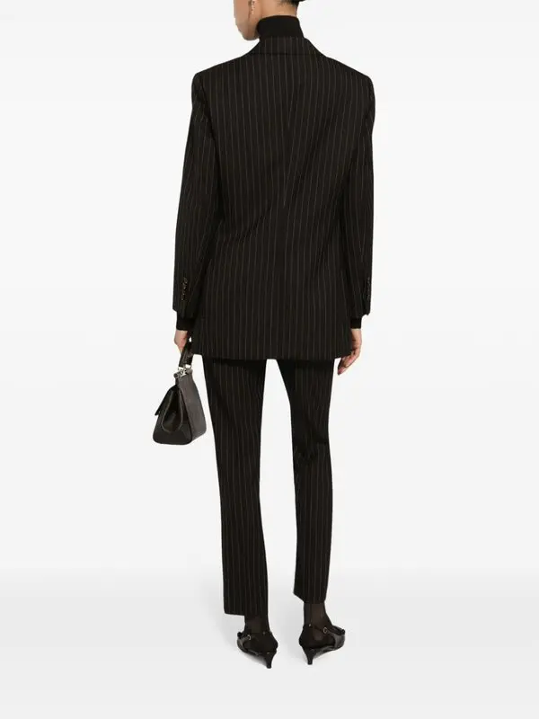 Dolce & Gabbana Tailored Pinstripe Wool Trousers - Black