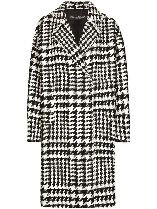 Dolce & Gabbana Houndstooth-pattern Coat - Black