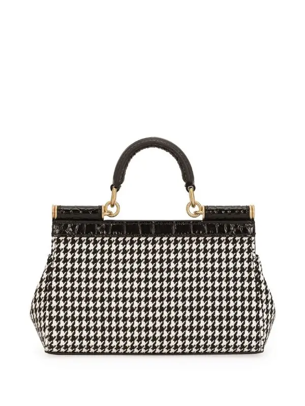 Dolce & Gabbana Small Sicily Houndstooth Tote