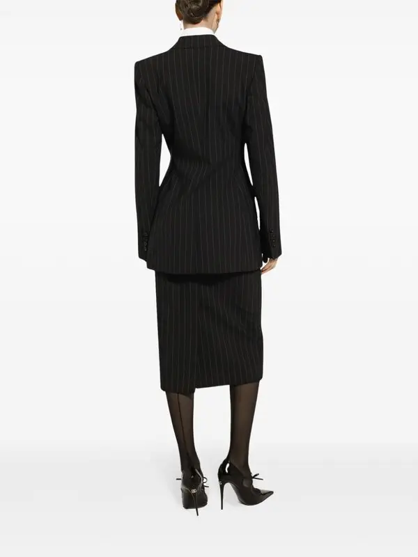 Dolce & Gabbana Pinstriped Calf-length Skirt - Black