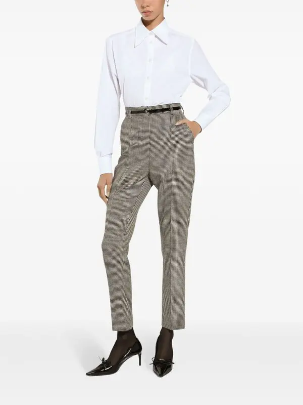 Dolce & Gabbana Houndstooth Wool Trousers