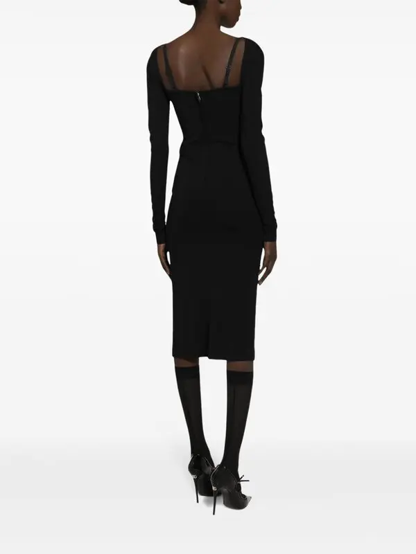 Dolce & Gabbana Long-Sleeve Midi Dress - Black | Editorialist