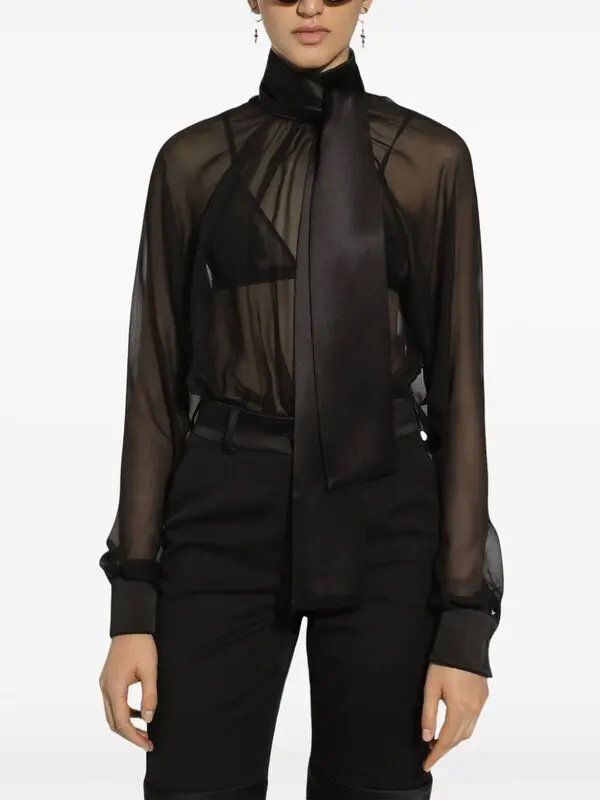 Dolce & Gabbana Chiffon Pussy-bow Blouse