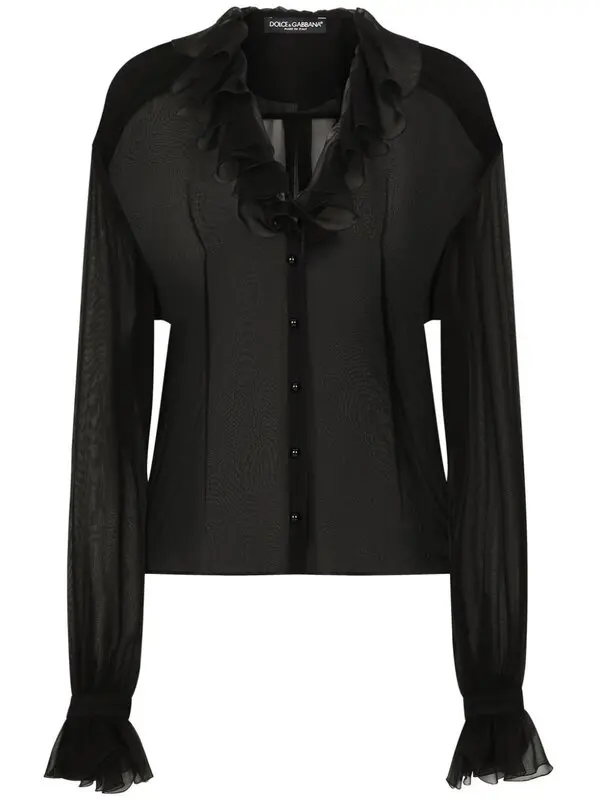 Dolce & Gabbana Chiffon Blouse - Black