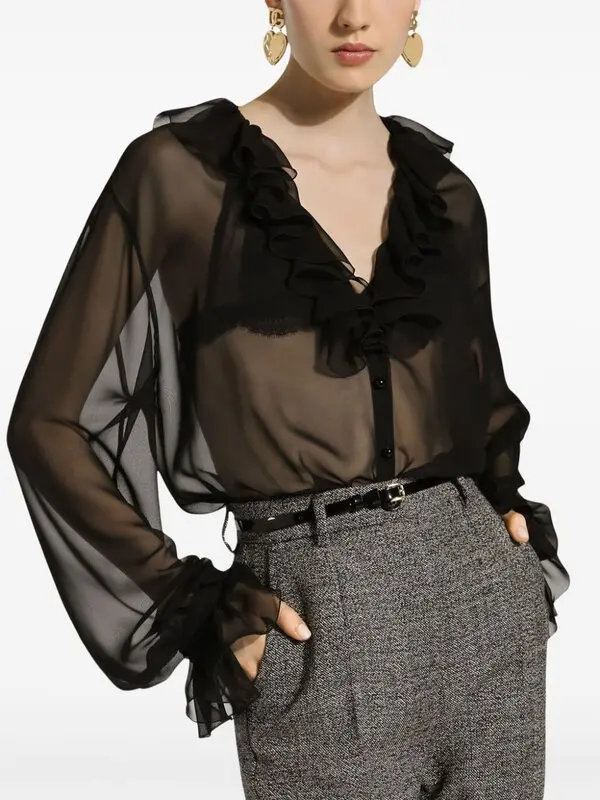 Dolce & Gabbana Chiffon Blouse - Black