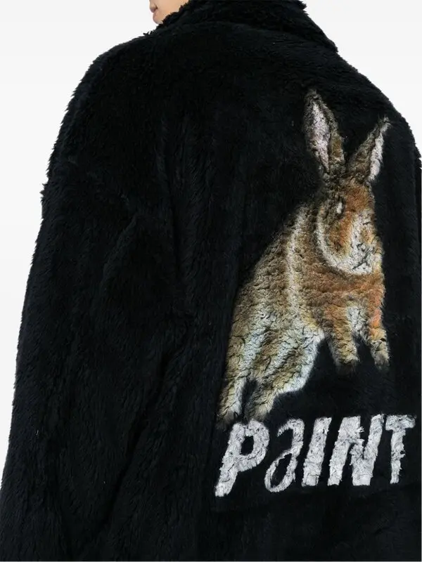 DOUBLET Hand-painted Faux-fur Jacket - Black