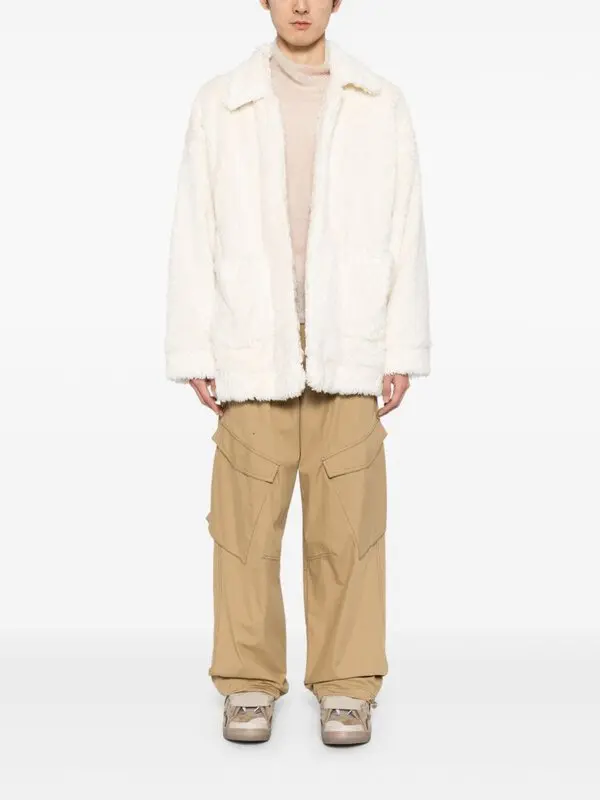 DOUBLET Hand-painted Faux-fur Jacket - Neutrals