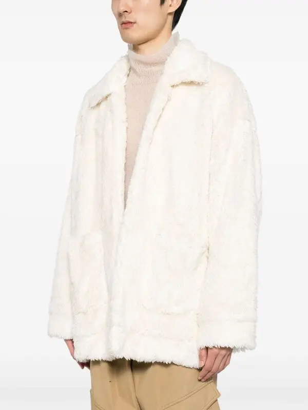 DOUBLET Hand-painted Faux-fur Jacket - Neutrals
