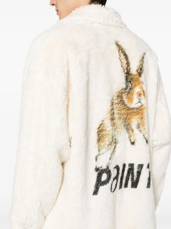 DOUBLET Hand-painted Faux-fur Jacket - Neutrals