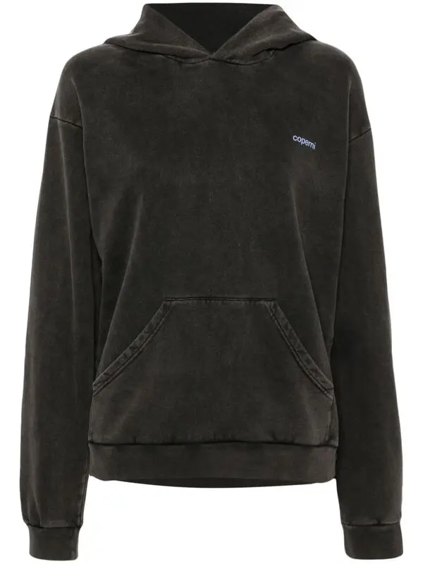 Coperni Washed Horn Hoodie - Black