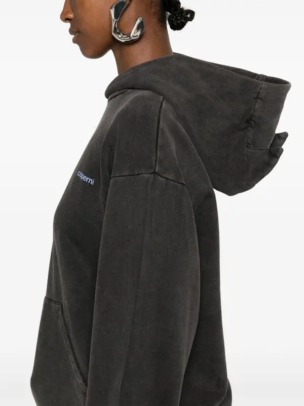 Coperni Washed Horn Hoodie - Black