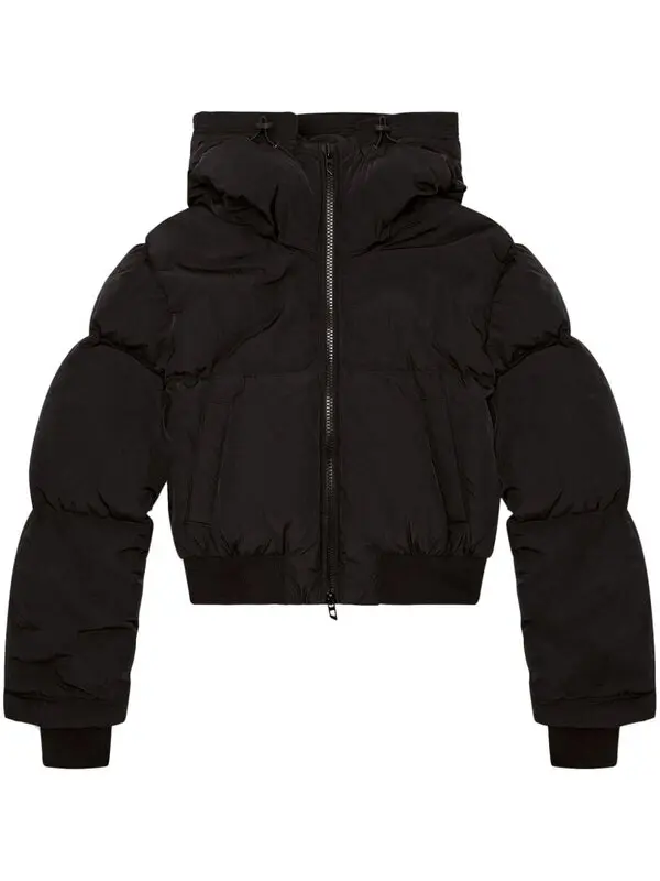 DIESEL® Hooded Quilted Jacket - Black
