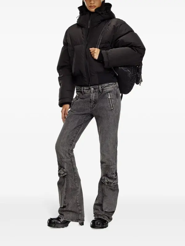 DIESEL® Hooded Quilted Jacket - Black