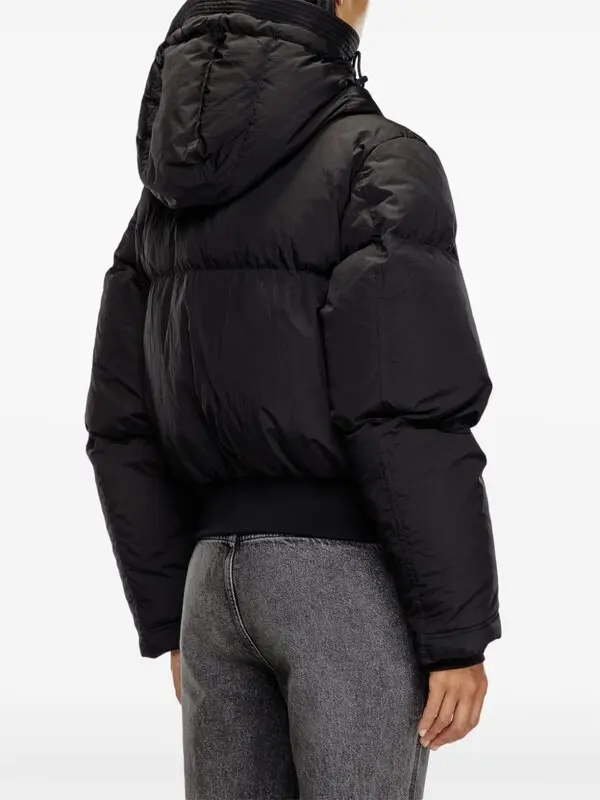 DIESEL® Hooded Quilted Jacket - Black