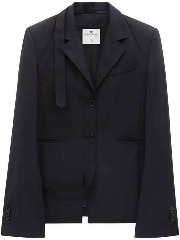 COURREGES Wool Blend Twill Blazer