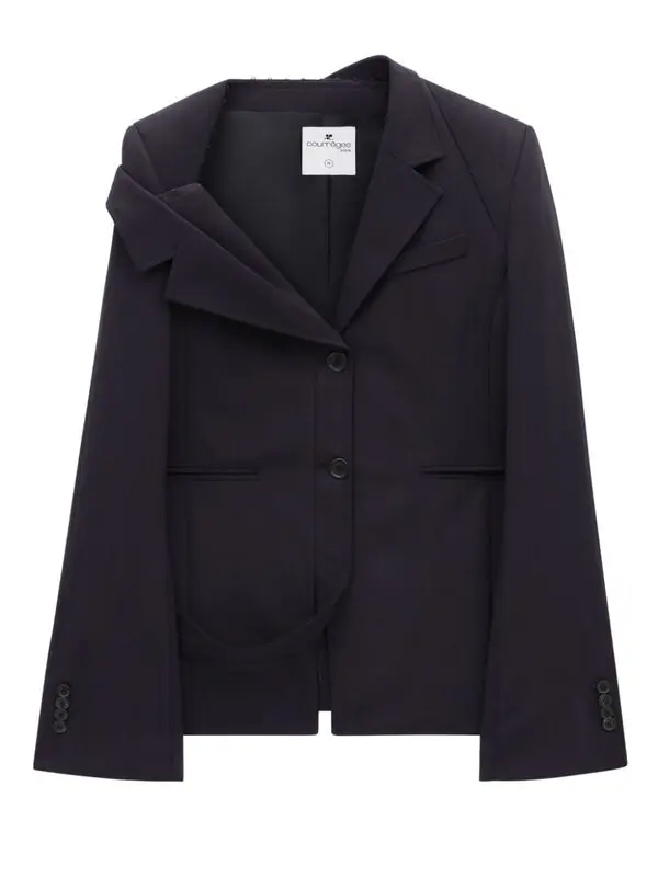 COURREGES Wool Blend Twill Blazer