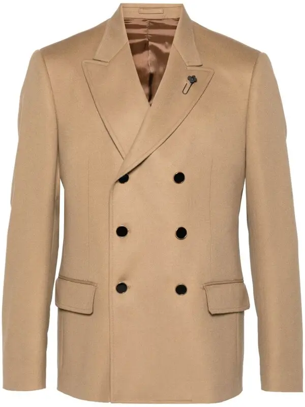 LARDINI Virgin-wool Blazer - Brown