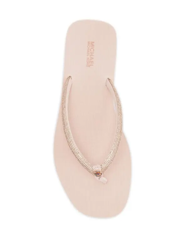 Michael Kors Jinx Crystal-embellished Flip Flops