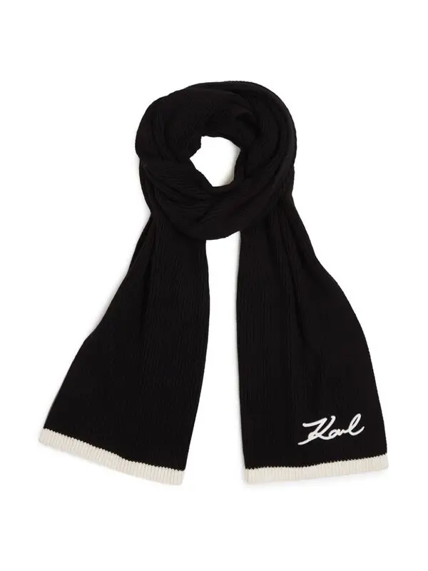 Karl Lagerfeld Signature Knitted Scarf