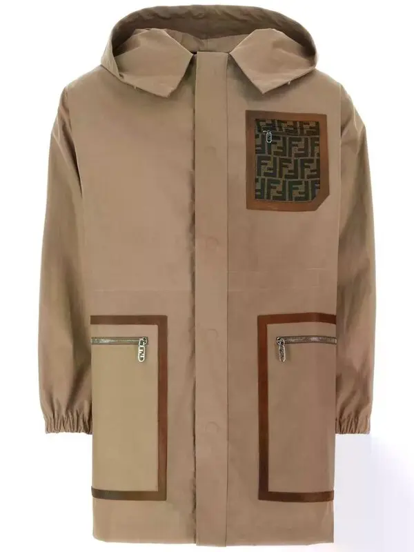 Fendi Monogram Print Parka - Neutrals