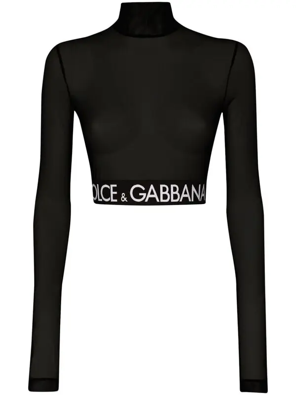Dolce & Gabbana Roll-neck Tulle Top
