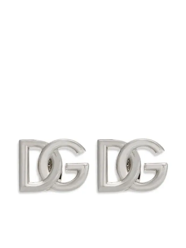 Dolce & Gabbana Dg Logo Stud Earrings - Silver