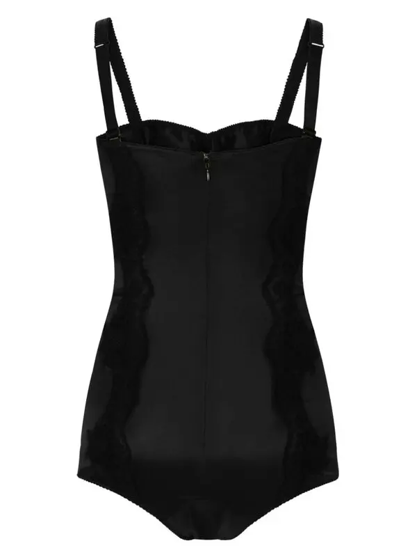Dolce & Gabbana Lace-trim Balconette Bodysuit - Black