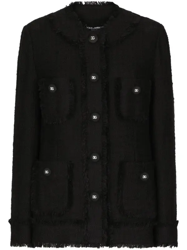 Dolce & Gabbana Single-breasted Tweed Jacket - Black