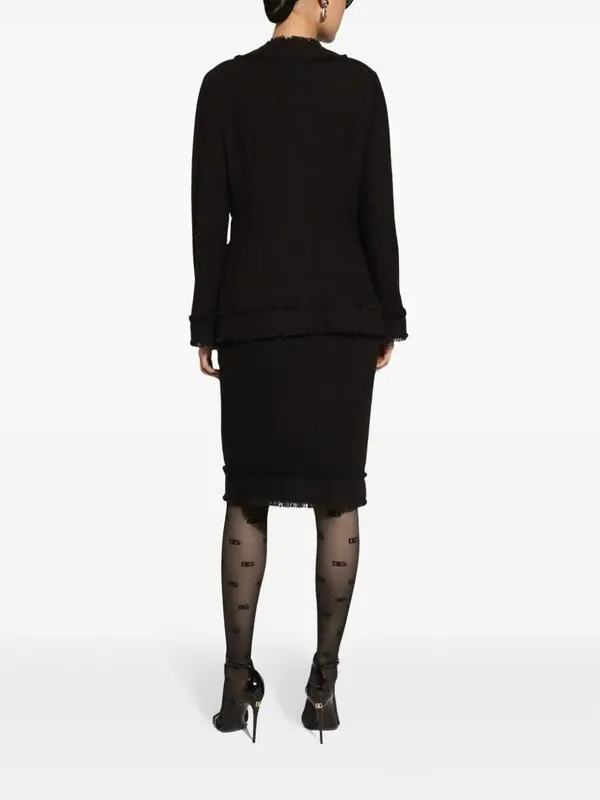 Dolce & Gabbana Single-breasted Tweed Jacket - Black