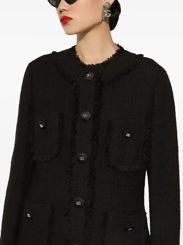 Dolce & Gabbana Single-breasted Tweed Jacket - Black