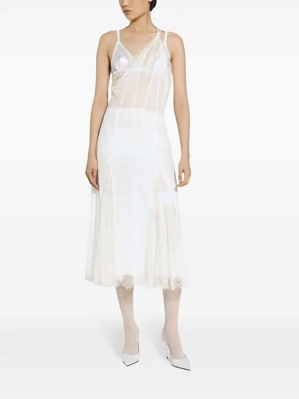 Dolce & Gabbana One-shoulder Lace Midi Dress