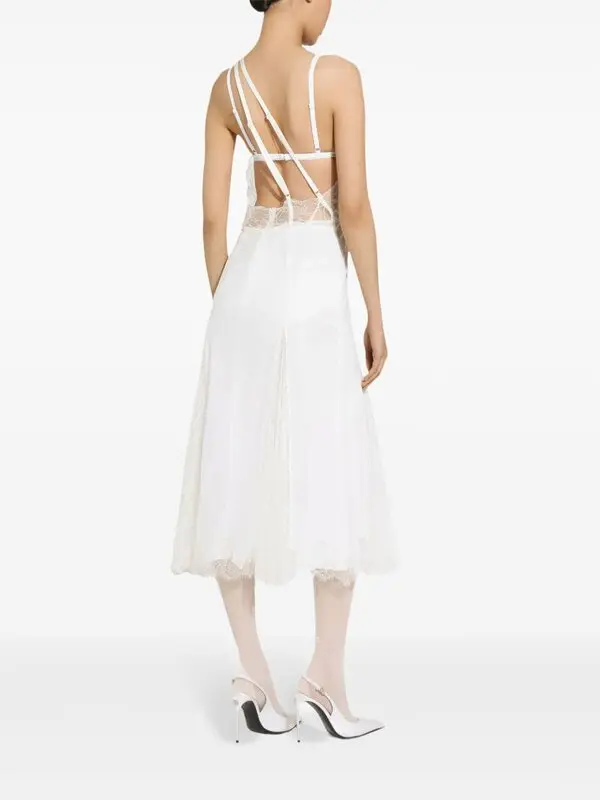 Dolce & Gabbana One-shoulder Lace Midi Dress