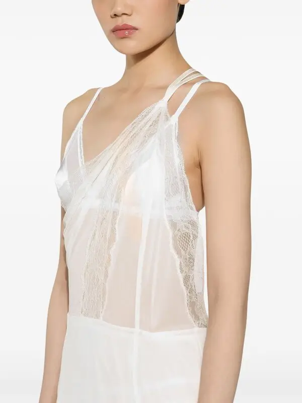 Dolce & Gabbana One-shoulder Lace Midi Dress