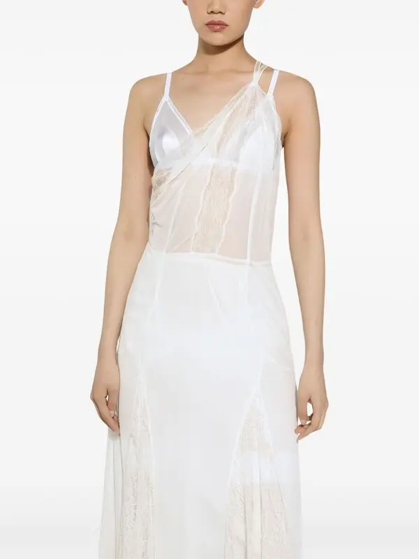Dolce & Gabbana One-shoulder Lace Midi Dress