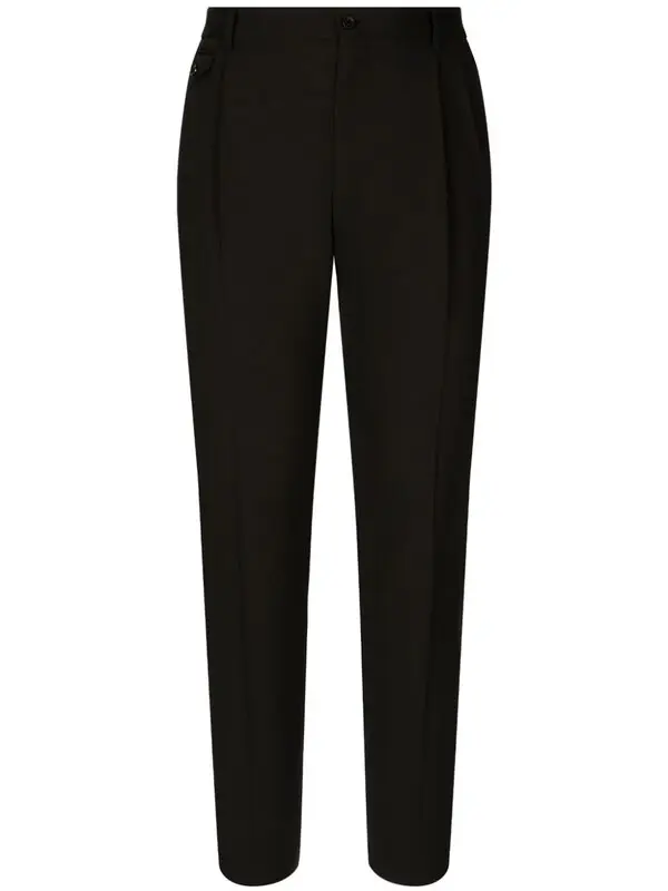 Dolce & Gabbana Tapered-leg Box-pleat Trousers - Black
