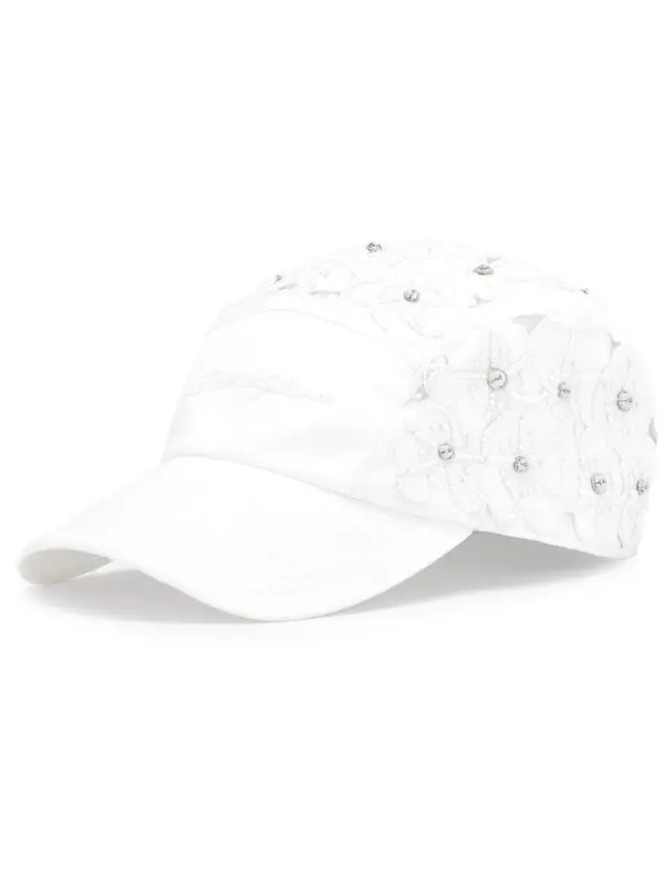 Dolce & Gabbana Broderie Anglaise Cotton Cap - White