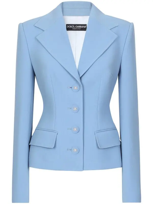 Dolce & Gabbana Fitted Buttoned Jacket - Blue