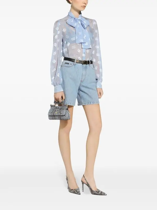Dolce & Gabbana Monogram Semi-sheer Shirt - White