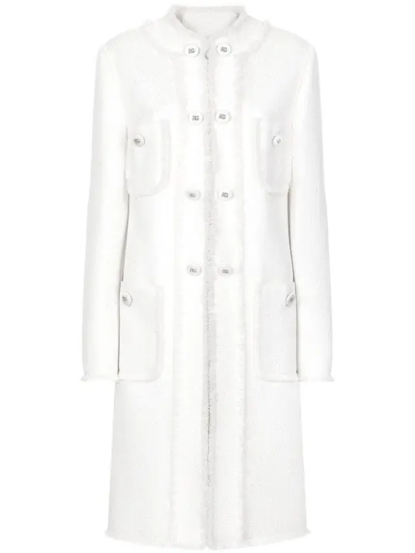 Dolce & Gabbana Single-breasted Tweed Coat