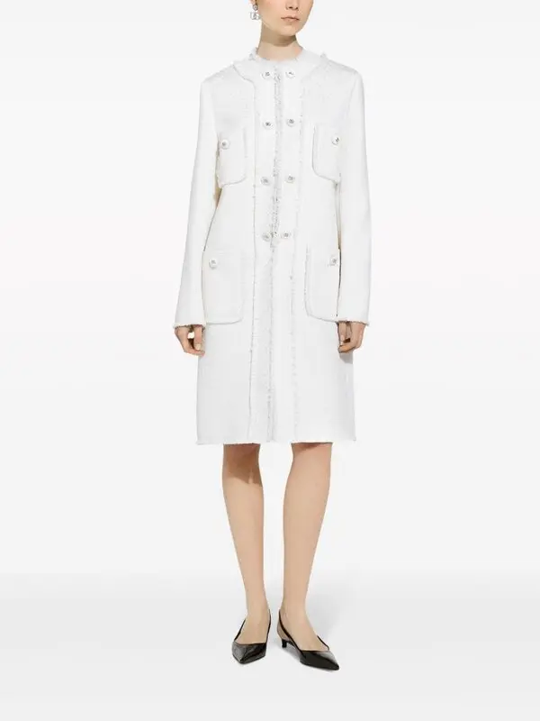 Dolce & Gabbana Single-breasted Tweed Coat