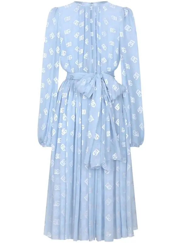 Dolce & Gabbana Dna Monogram-jacquard Chiffon Midi Dress