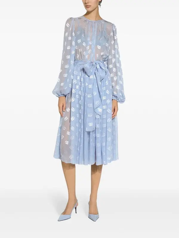 Dolce & Gabbana Dna Monogram-jacquard Chiffon Midi Dress