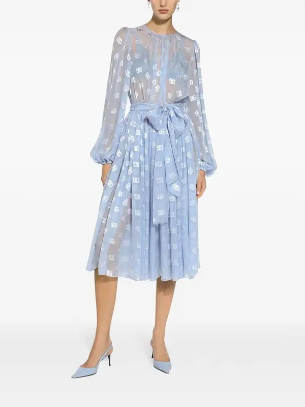 Dolce & Gabbana Dna Monogram-jacquard Chiffon Midi Dress