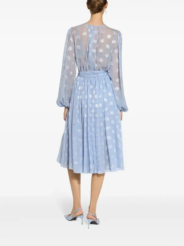 Dolce & Gabbana Dna Monogram-jacquard Chiffon Midi Dress