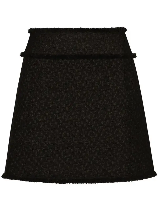 Dolce & Gabbana Dna Bouclé Mini Skirt - Black